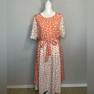 Flamingo | Dresses | Pink Spring Polka Dots Dress Womens Medium ...